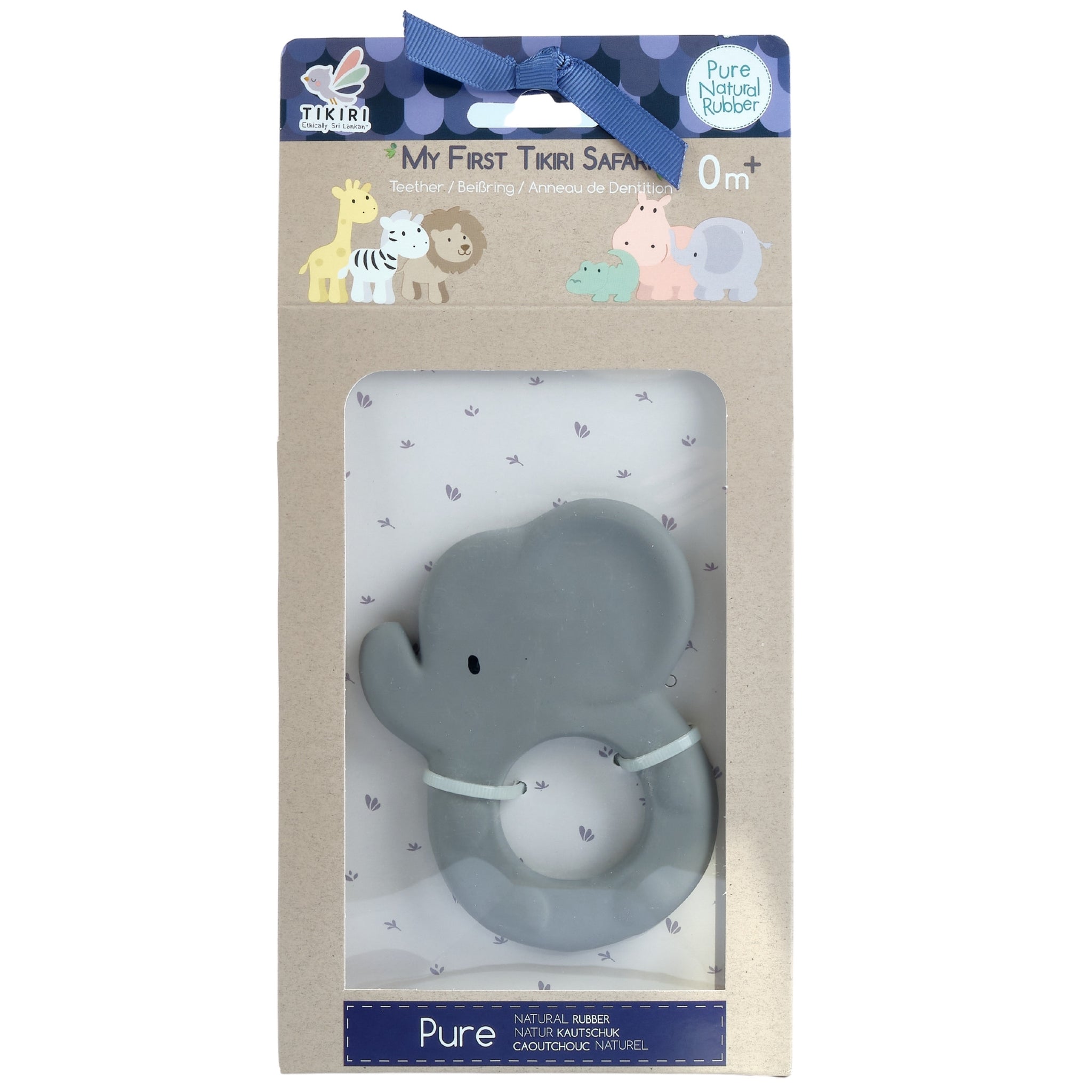 Elephant natural rubber baby teether toy